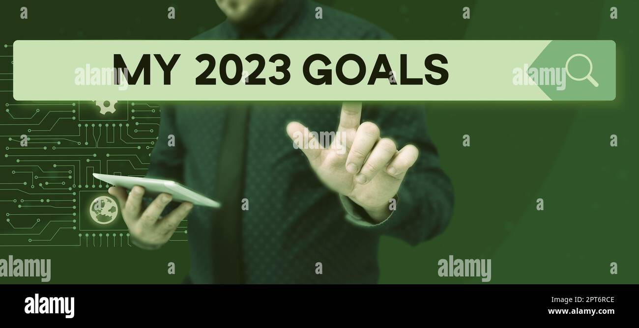 Sign displaying My 2023 Goals, Business concept setting up personal ...