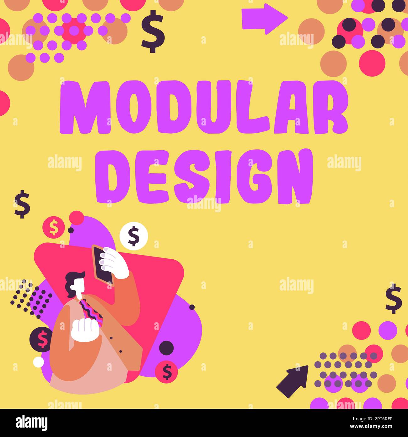 Text caption presenting Modular Design, Business idea Using technology ...