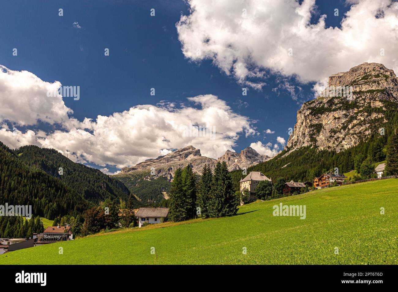 Dolomiti Alps in Alta Badia landscape amd peaks view, Trentino Alto ...