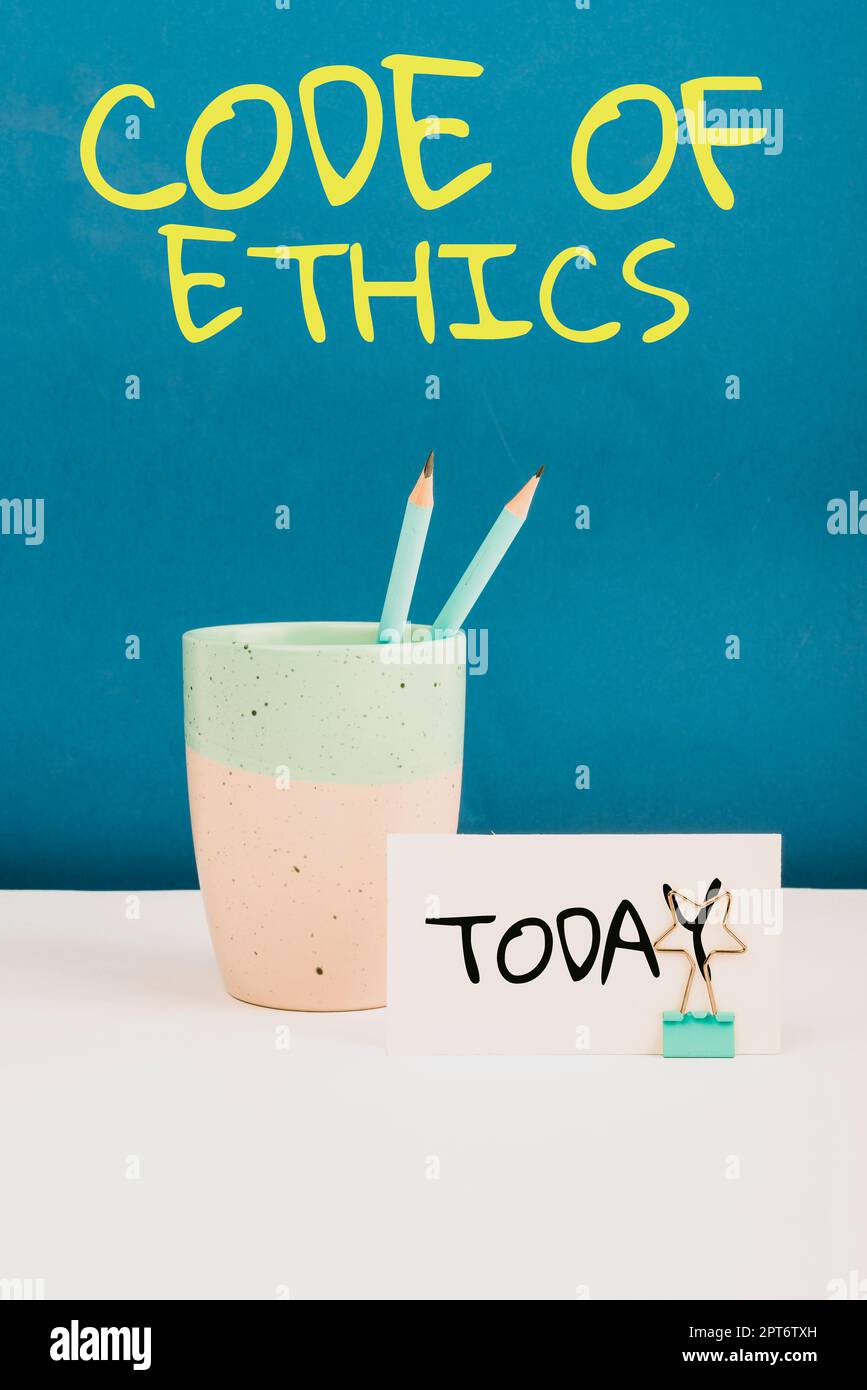 Writing displaying text Code Of Ethics, Conceptual photo Moral Rules ...