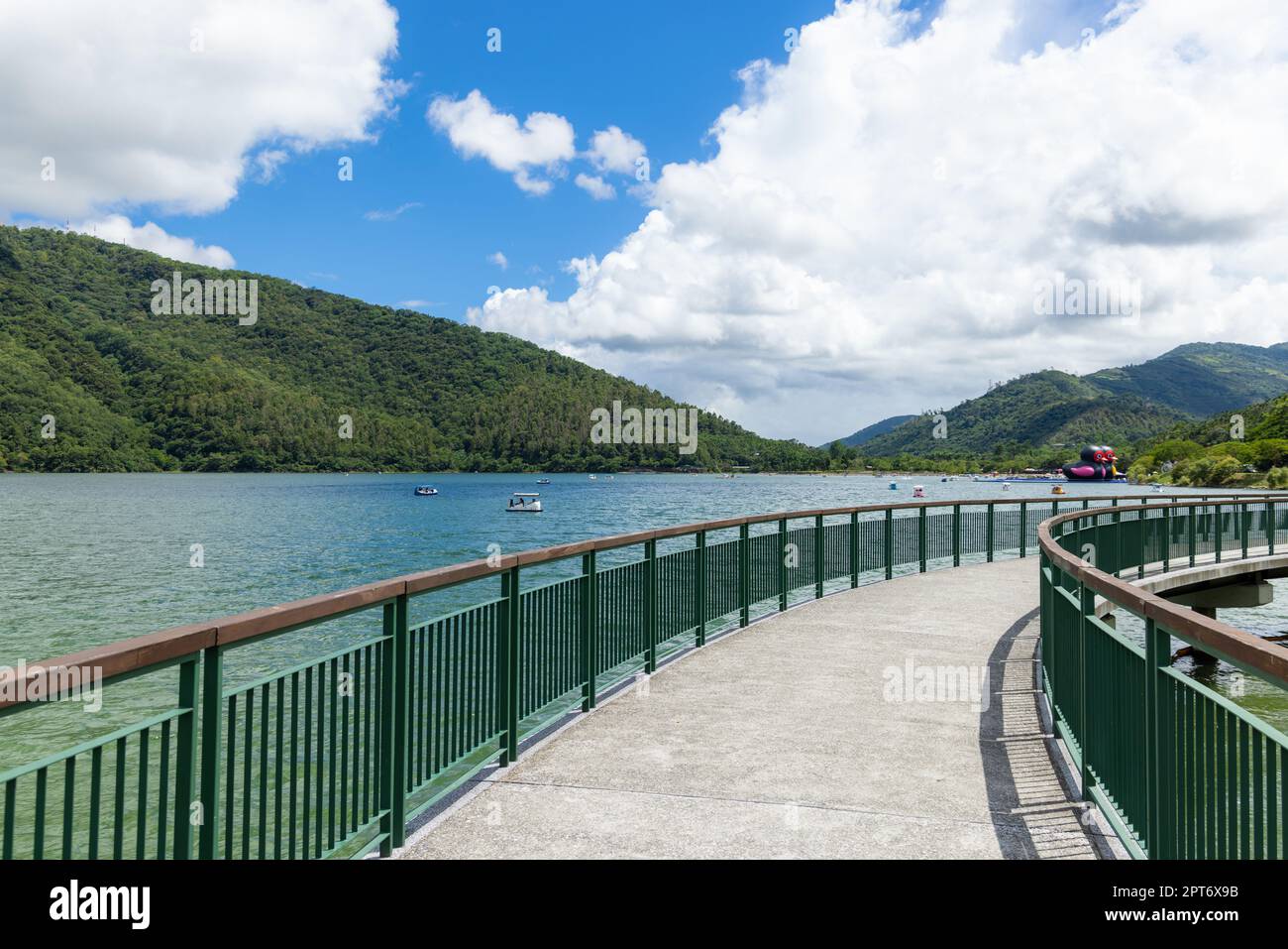 Liyu lake scenic area with mountain in Hualien of Taiwan Stock Photo ...