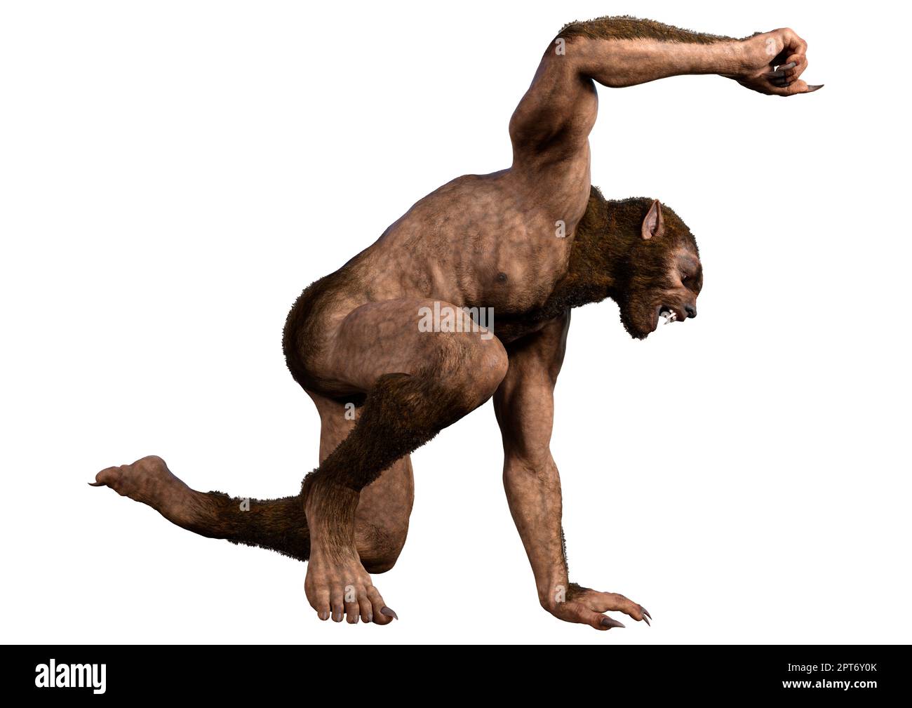 3D rendering of a werewolf or lycanthrope isolated on white background ...