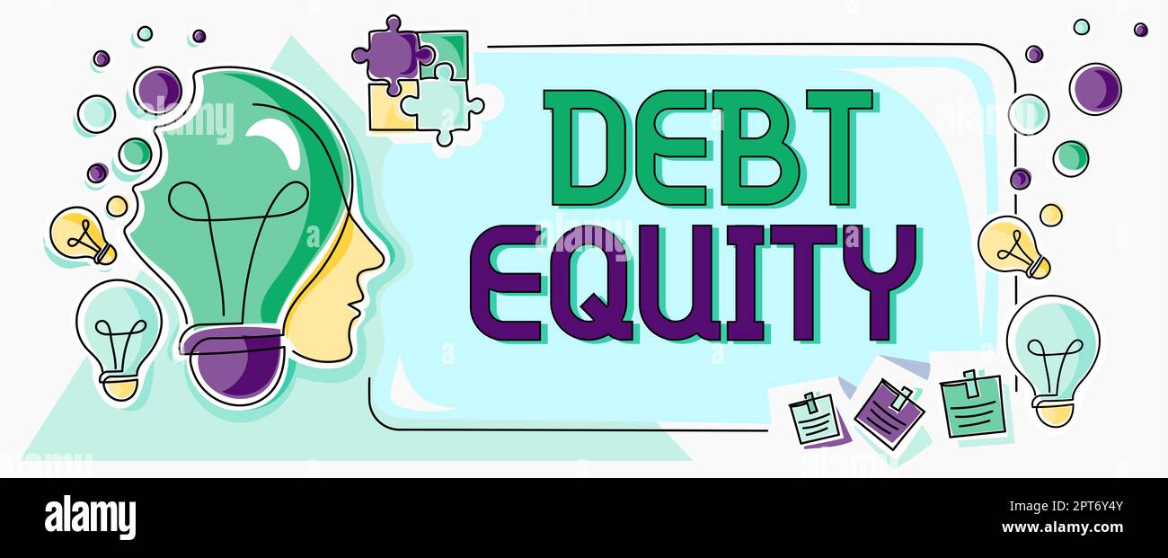 Writing displaying text Debt Equity, Business idea dividing companys ...