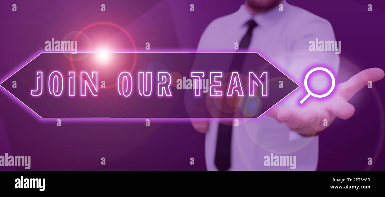 Sign displaying Join Our Team, Business overview Allied Associate Work ...