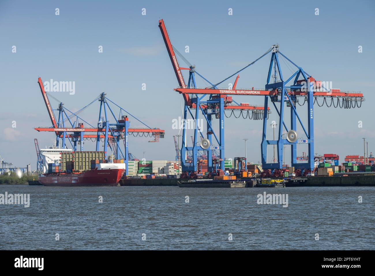 Container terminal, cranes, Burchardkai, Elbe, Hamburg Stock Photo - Alamy