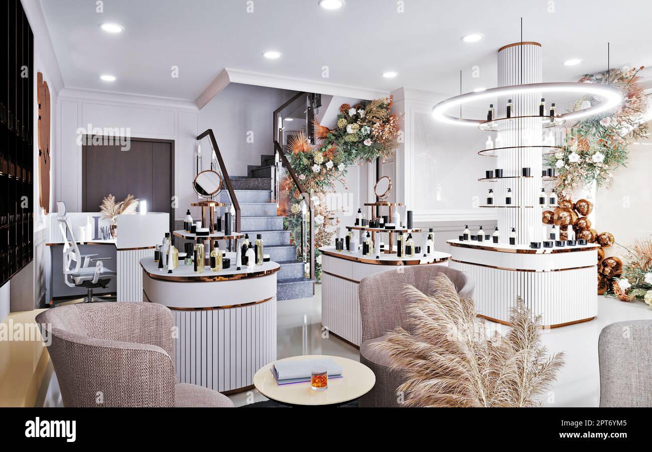 Modern fashion shop, store interior. 3d rendering Stock Photo - Alamy