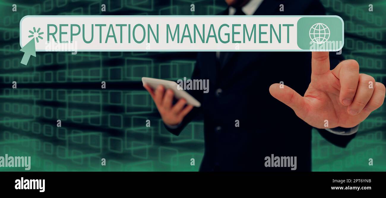 Text caption presenting Reputation Management, Business showcase ...
