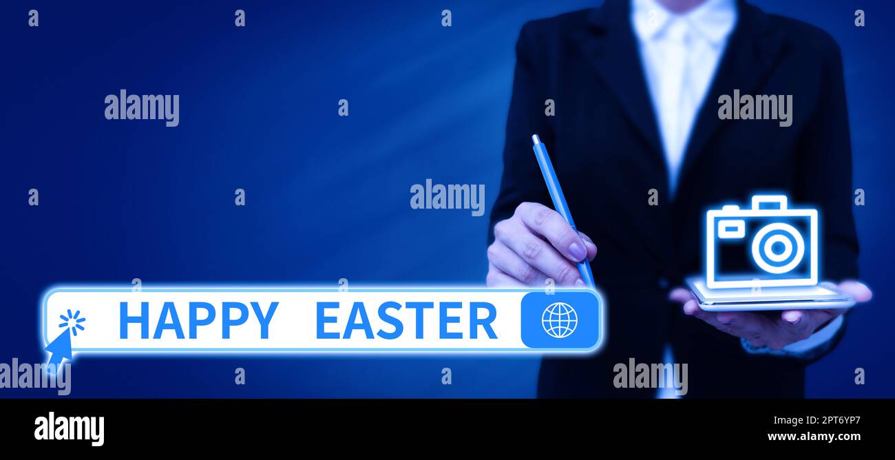 Handwriting text Happy Easter, Concept meaning Christian feast ...