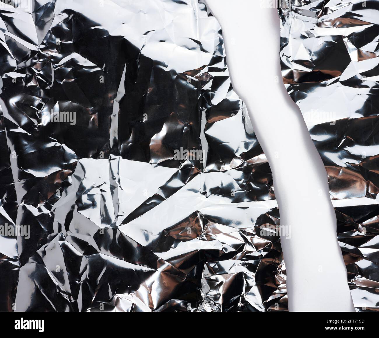 Crumpled gray foil sheet for food packaging, full frame Stock Photo - Alamy
