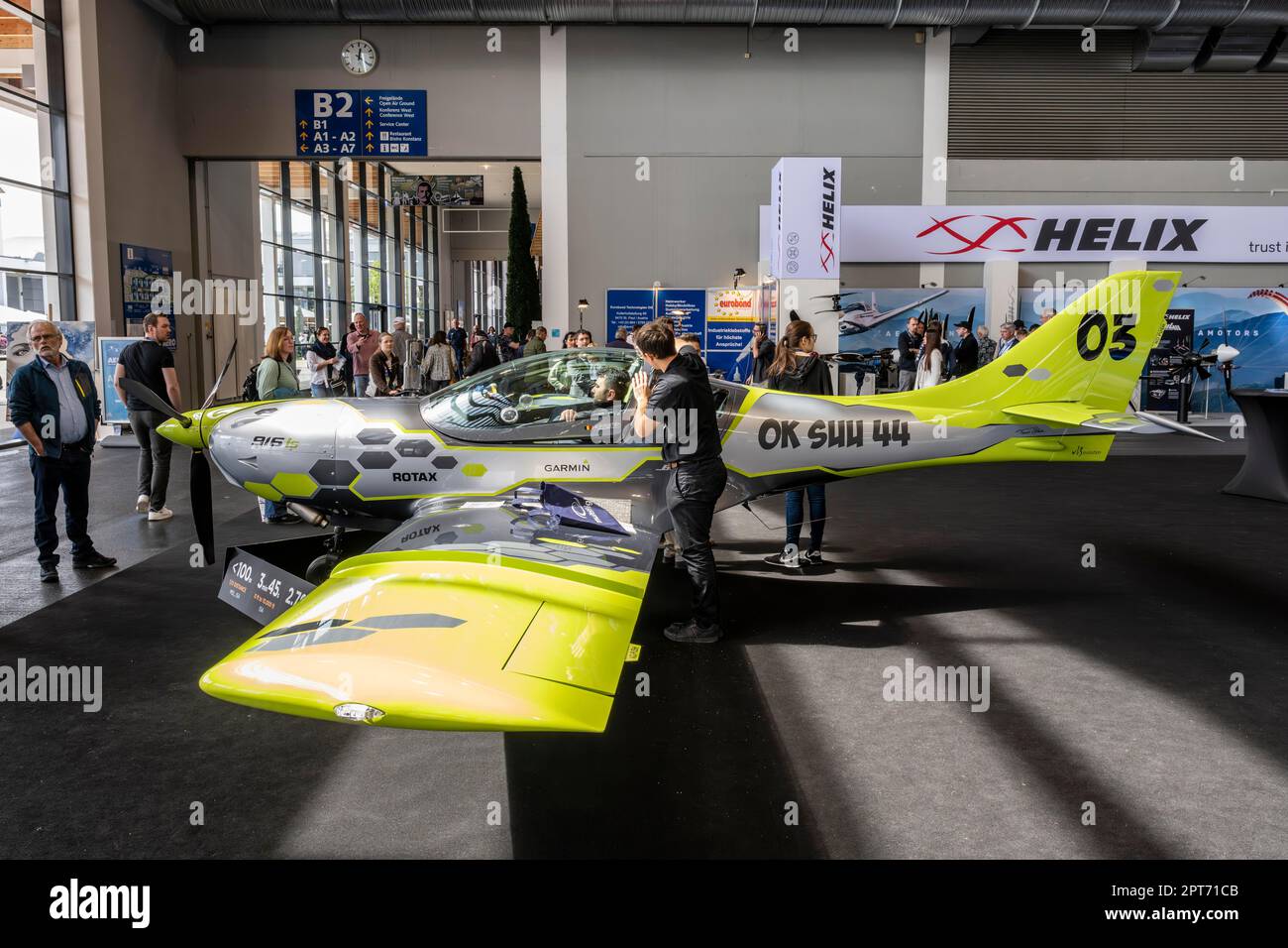 Exhibited microlight aircraft of the type VL-3 916 iS of the Belgian ...