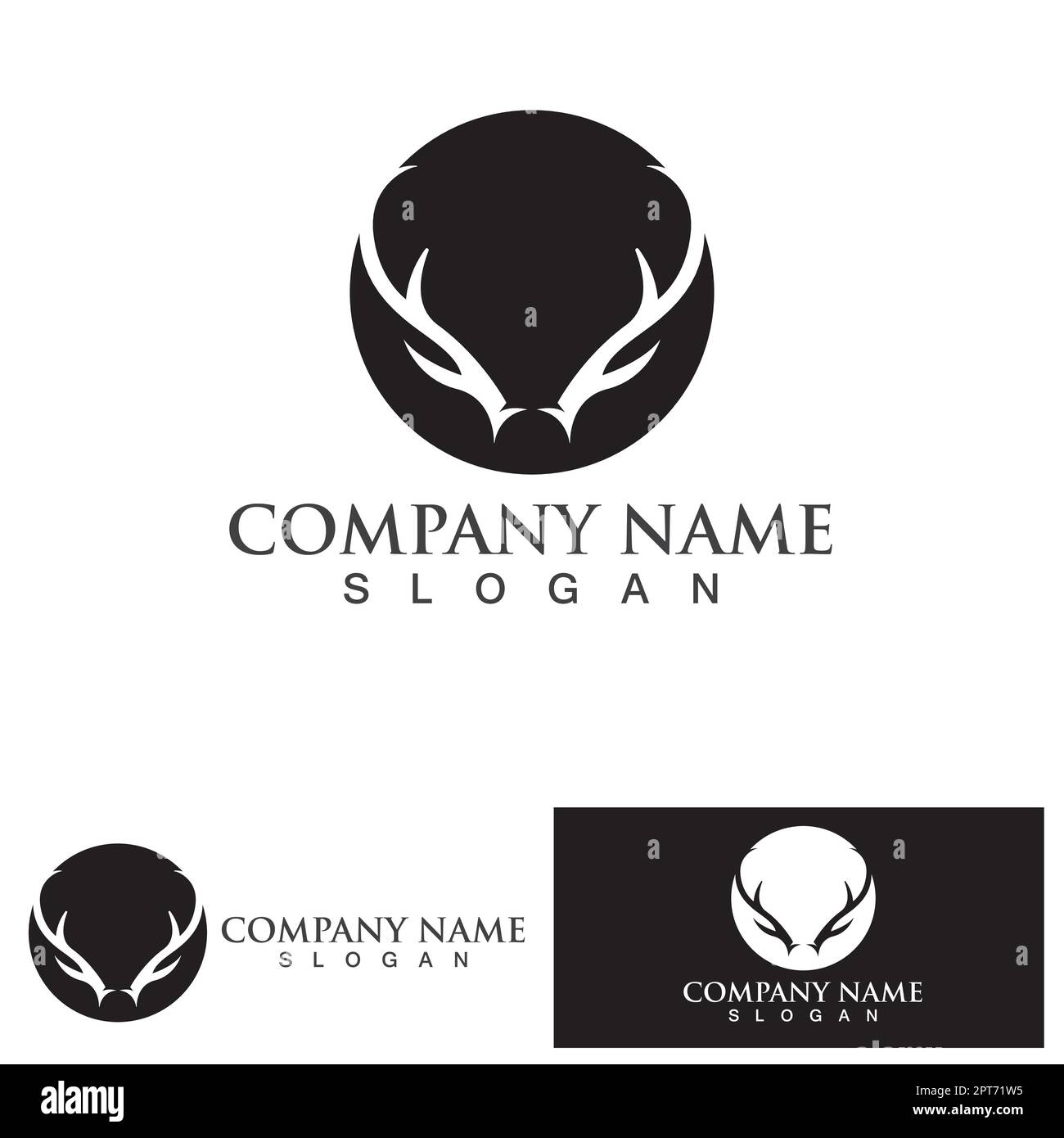 Deer Antlers Logo Template Illustration Design Stock Vector Image & Art ...