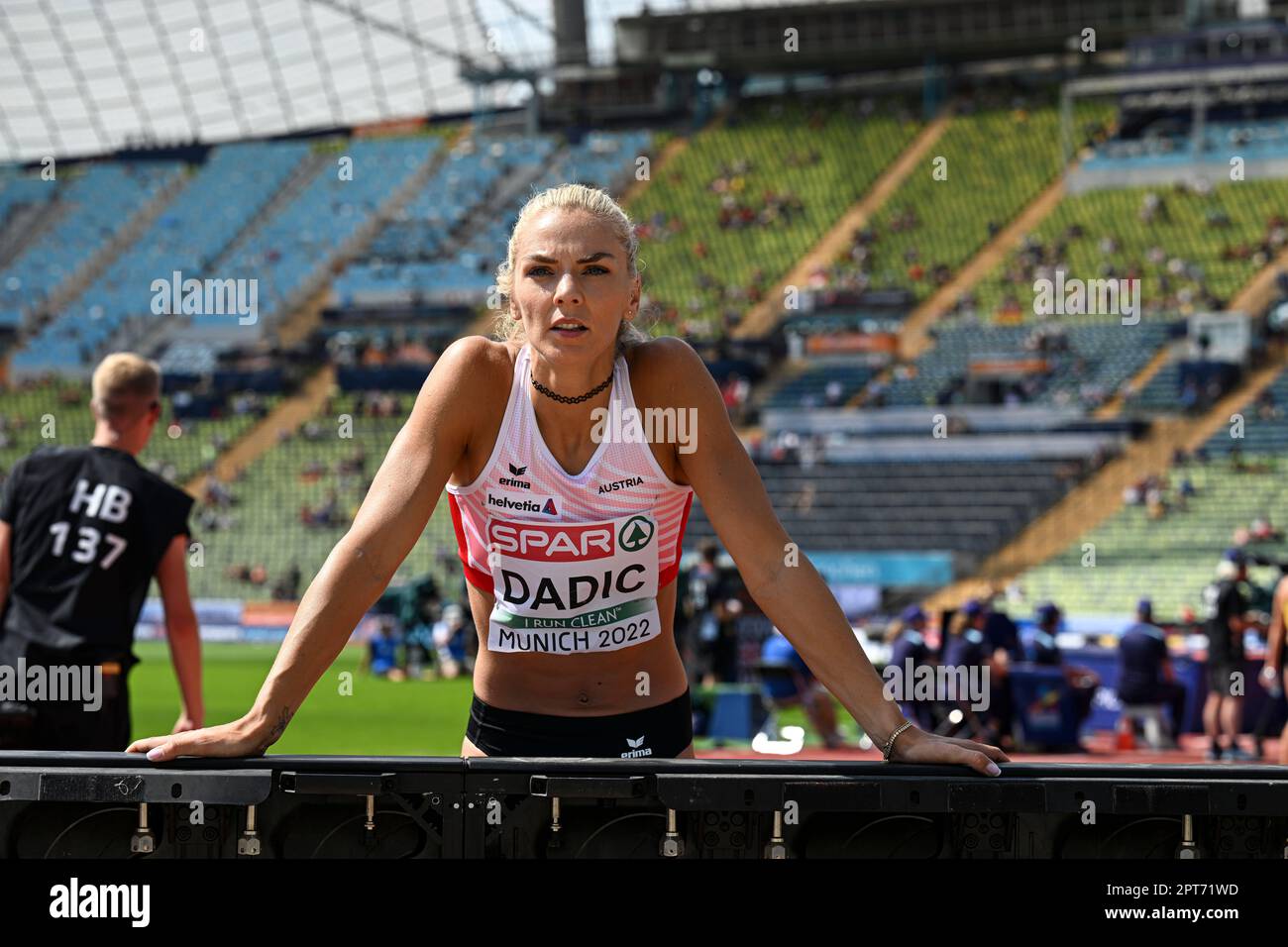 Ivona Dadic participating in the high jump of the European Athletics ...