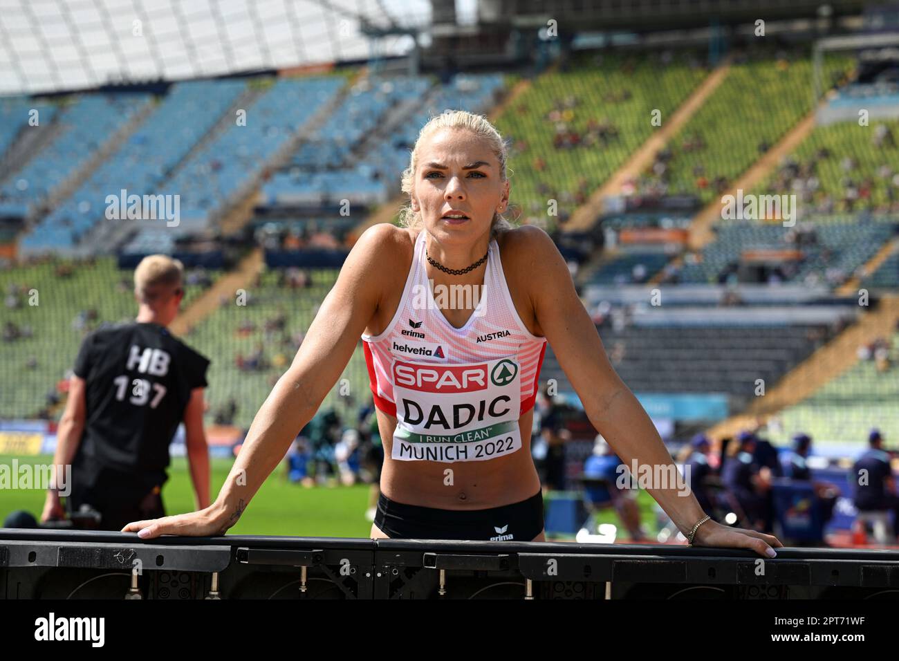 Ivona Dadic participating in the high jump of the European Athletics ...