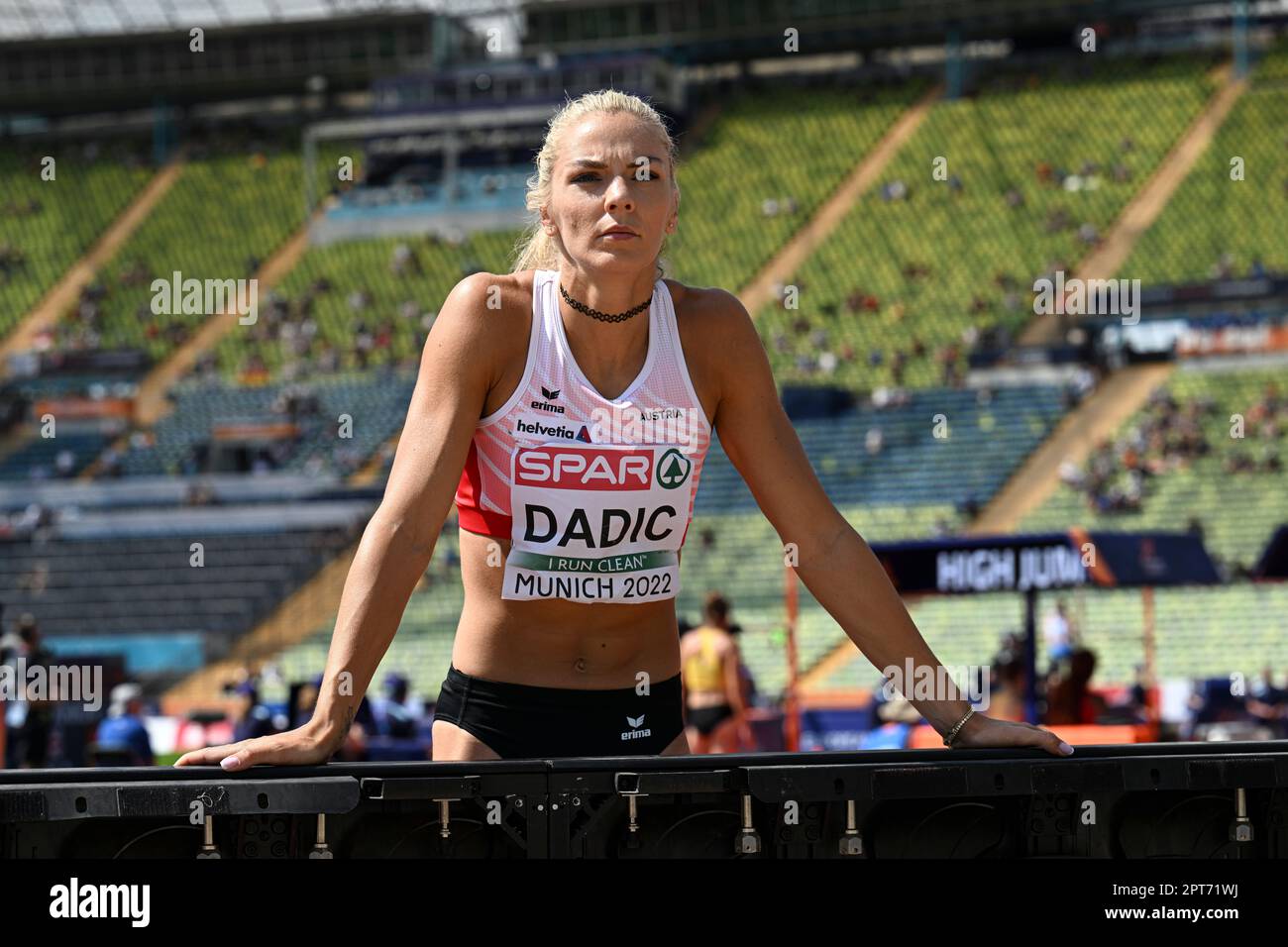 Ivona Dadic participating in the high jump of the European Athletics ...