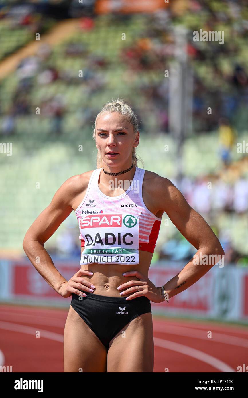 Ivona Dadic participating in the high jump of the European Athletics ...