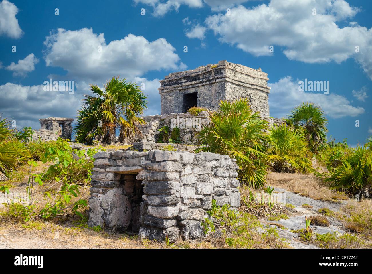 Structure 45, offertories on the hill near the beach, Mayan Ruins in ...