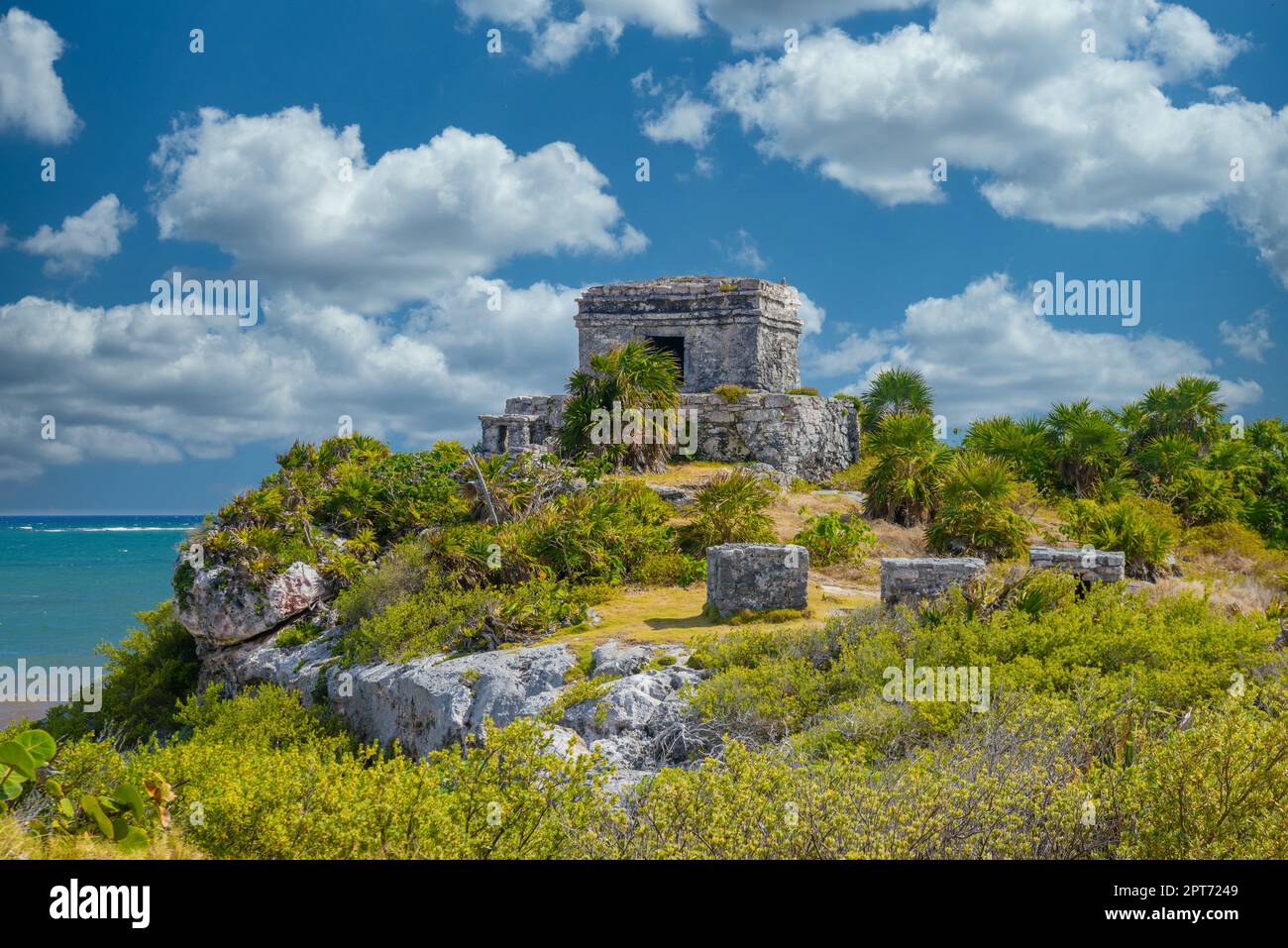 Structure 45, offertories on the hill near the beach, Mayan Ruins in ...