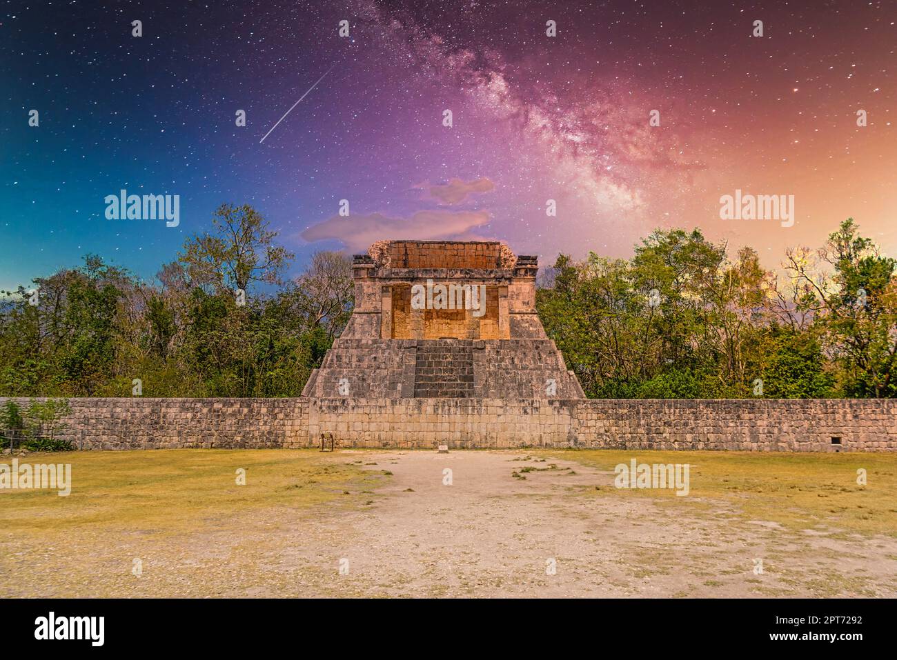 Temple of the Bearded Man at the end of Great Ball Court for playing ...
