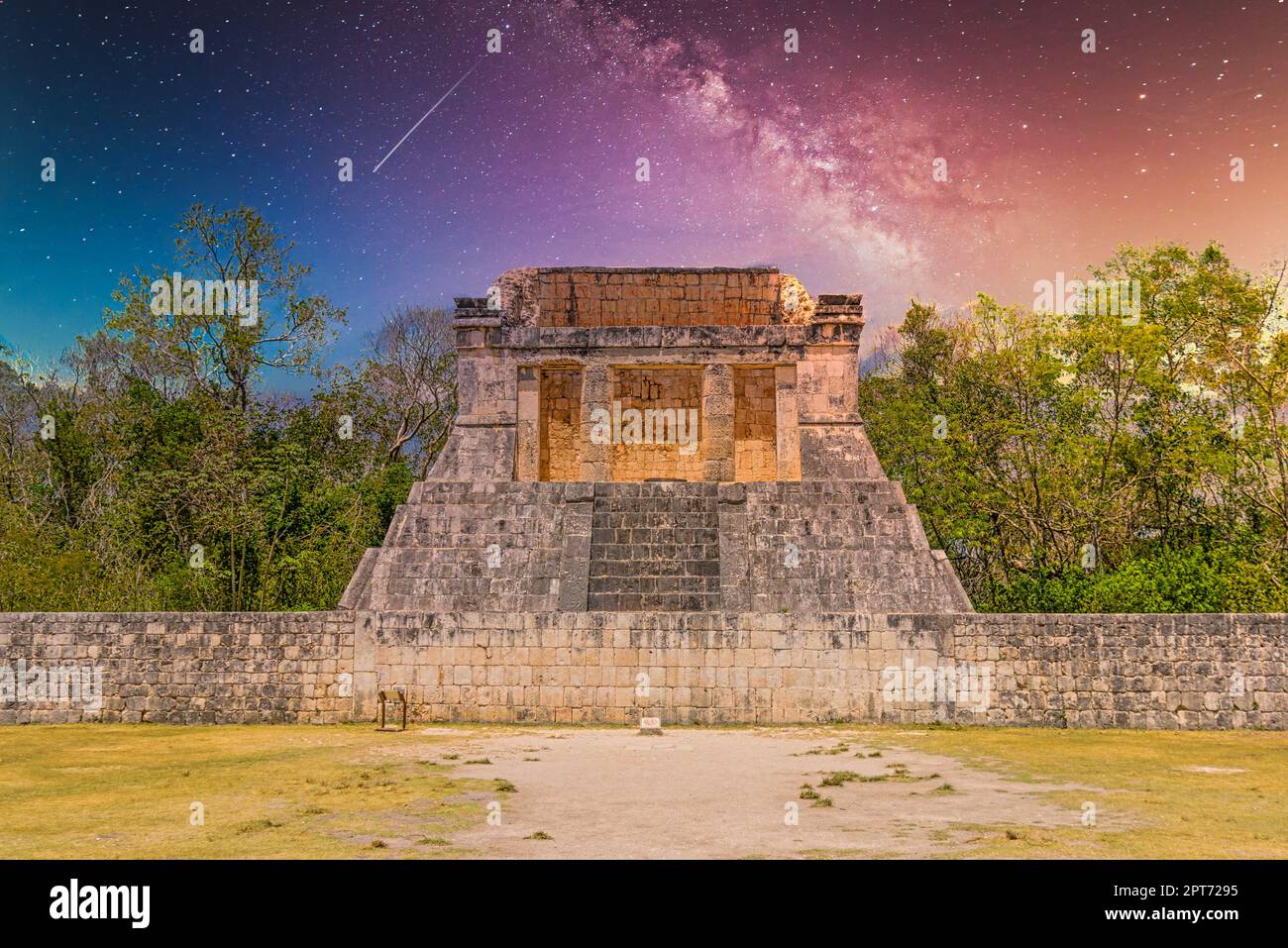 Temple of the Bearded Man at the end of Great Ball Court for playing ...