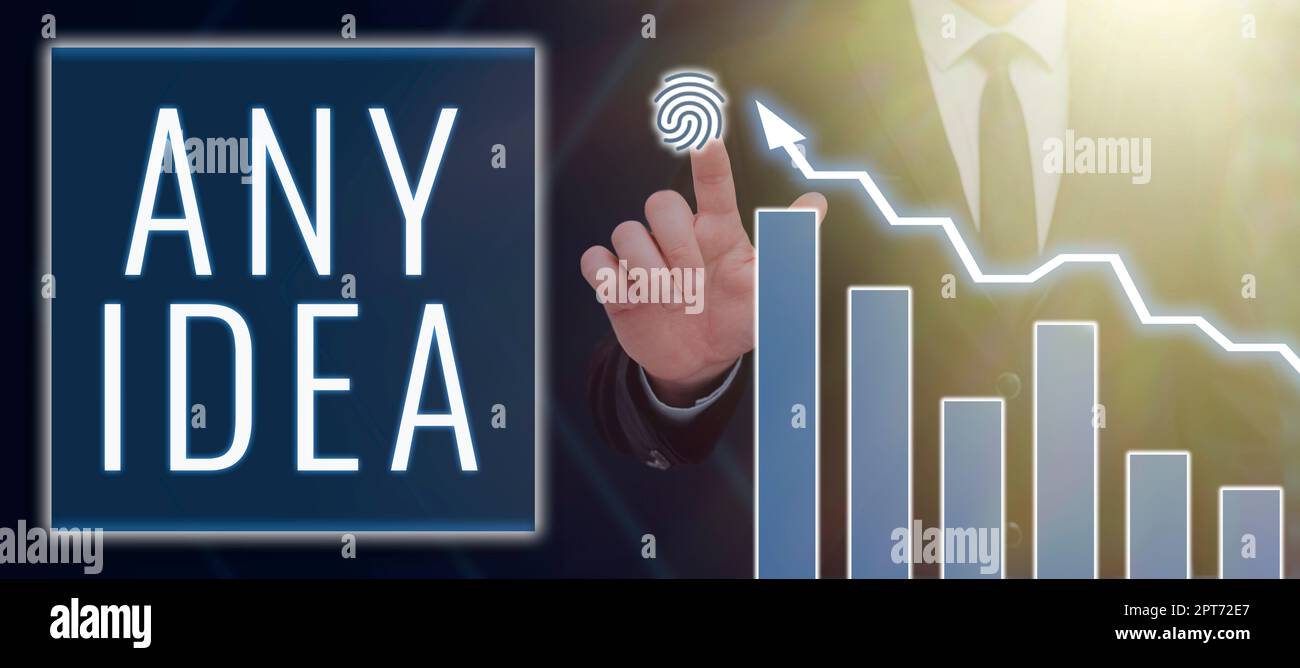Text caption presenting Any Idea, Business overview Asking showing if ...