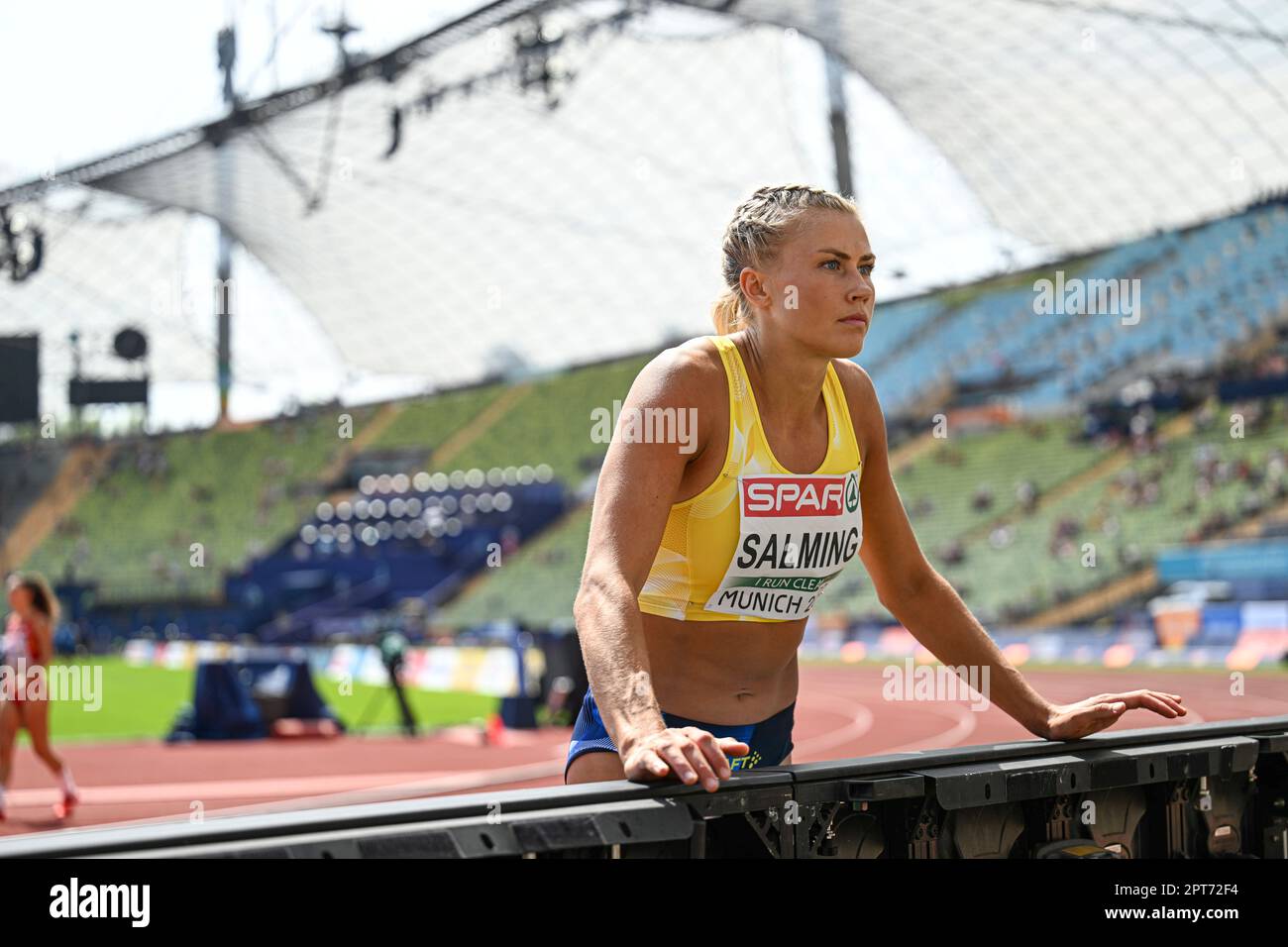 Bianca Salming participating in the high jump of the European Athletics ...