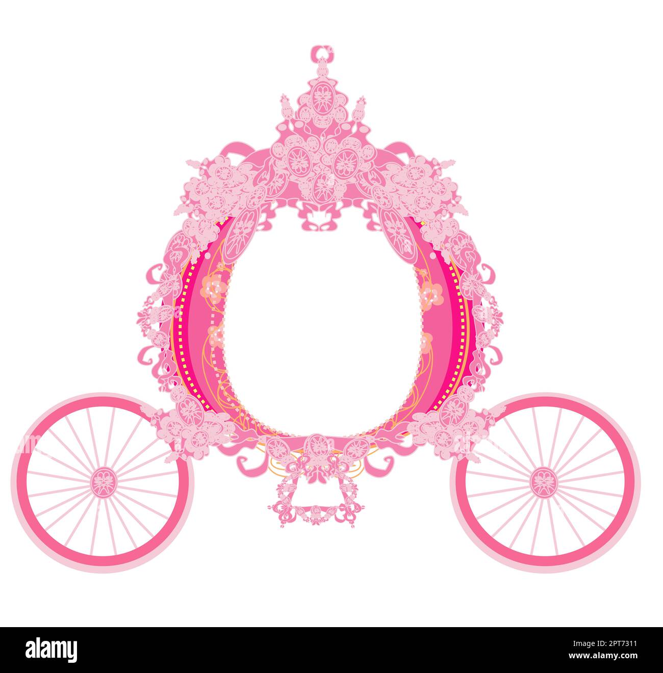 vintage decorative pink carriage frame Stock Photo - Alamy