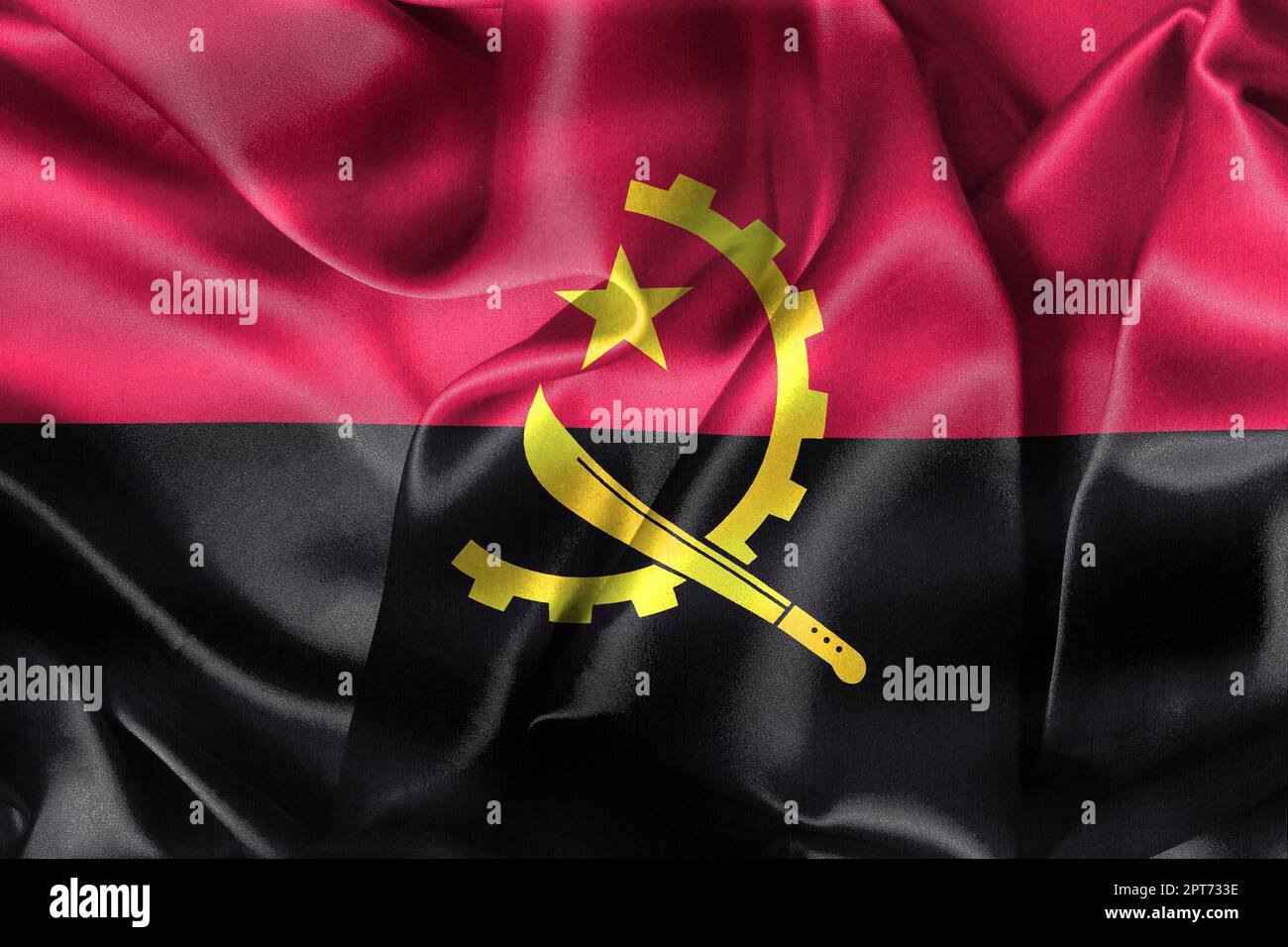 Angola flag realistic waving hi-res stock photography and images - Alamy