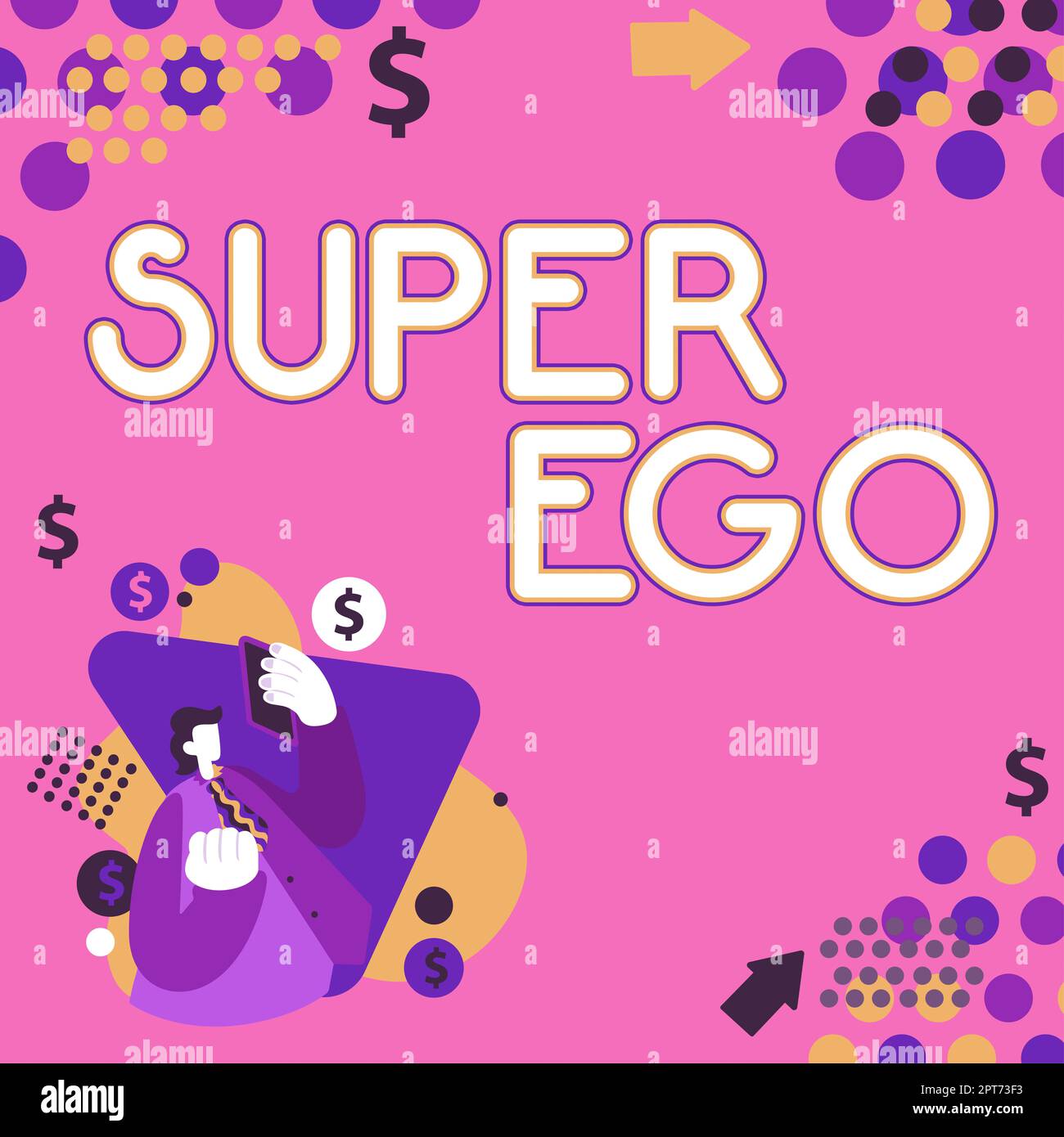 Text caption presenting Super Ego, Business showcase The I or self of ...