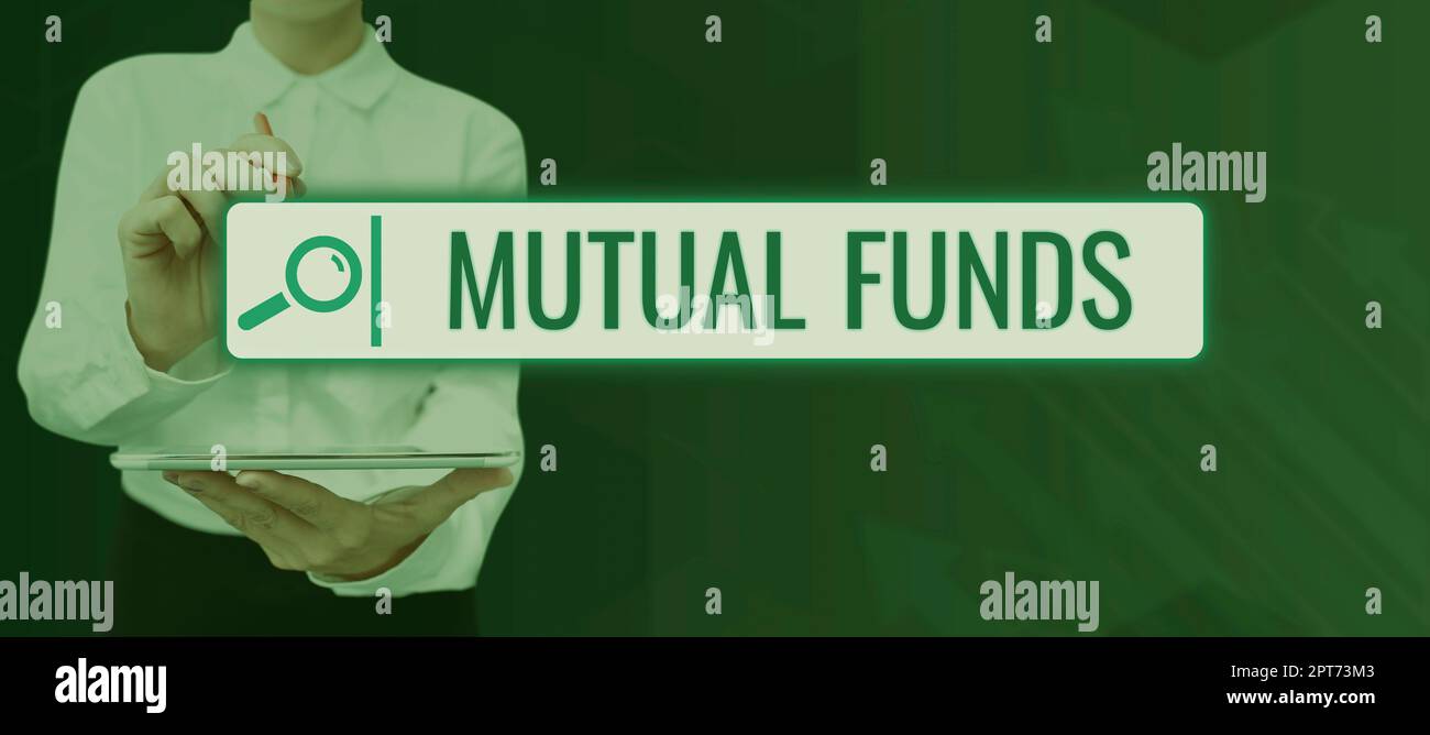 Text caption presenting Mutual Funds, Internet Concept An investment ...