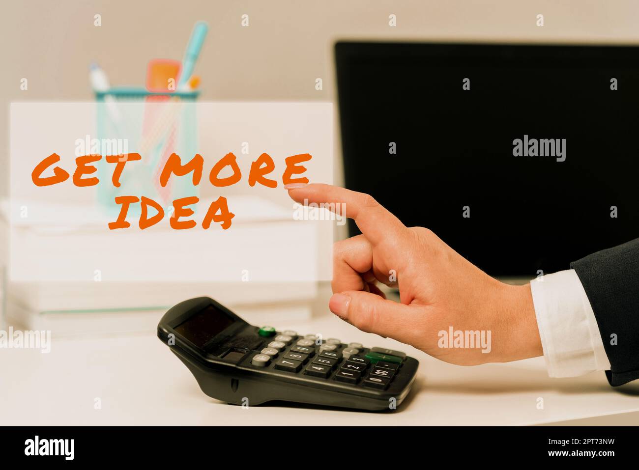 Writing displaying text Get More Idea, Business showcase Random Input Mind Map Picture Mock up ...