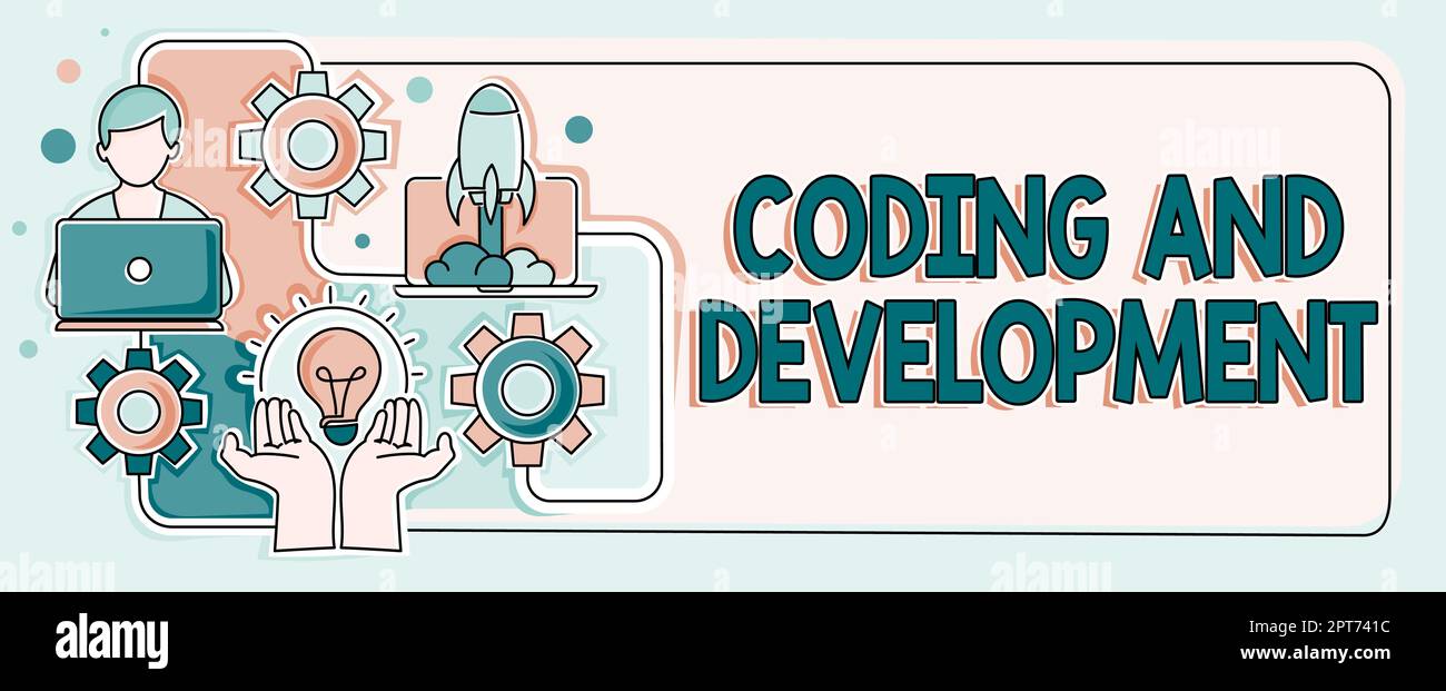 Conceptual Display Coding And Development Business Idea Programming Building Simple Assembly