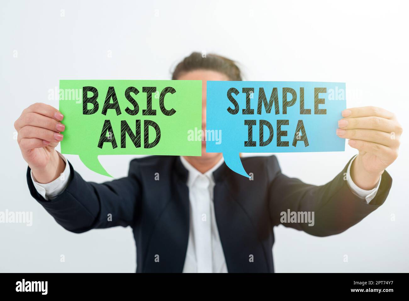 Text caption presenting Basic And Simple Idea, Business showcase Plain ...