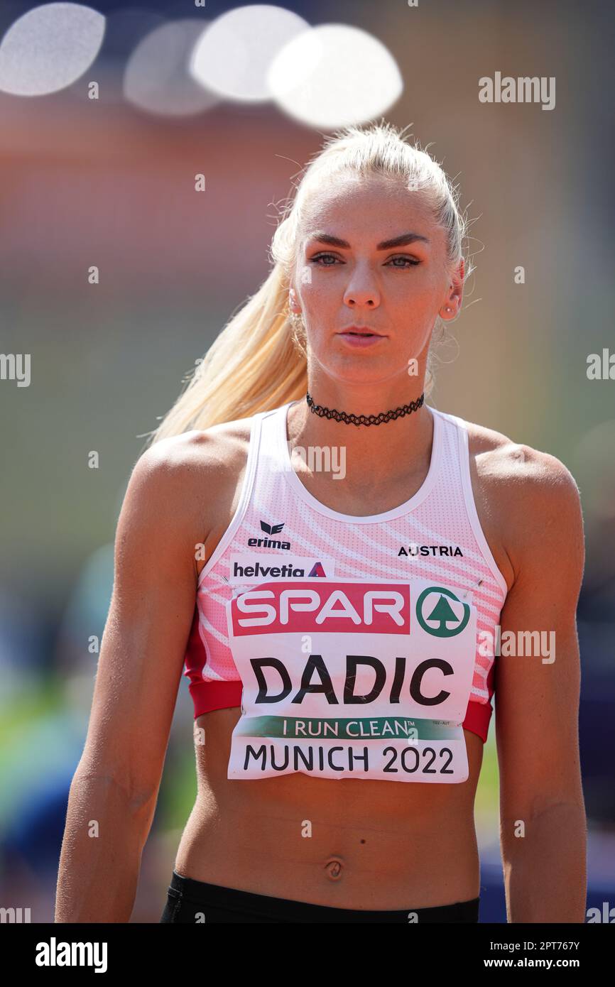 Ivona Dadic participating in the high jump of the European Athletics ...