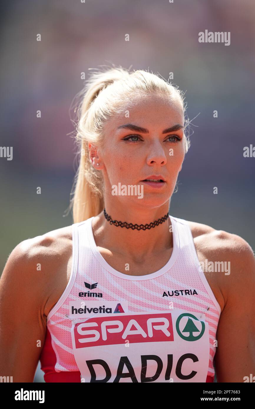 Ivona Dadic participating in the high jump of the European Athletics ...