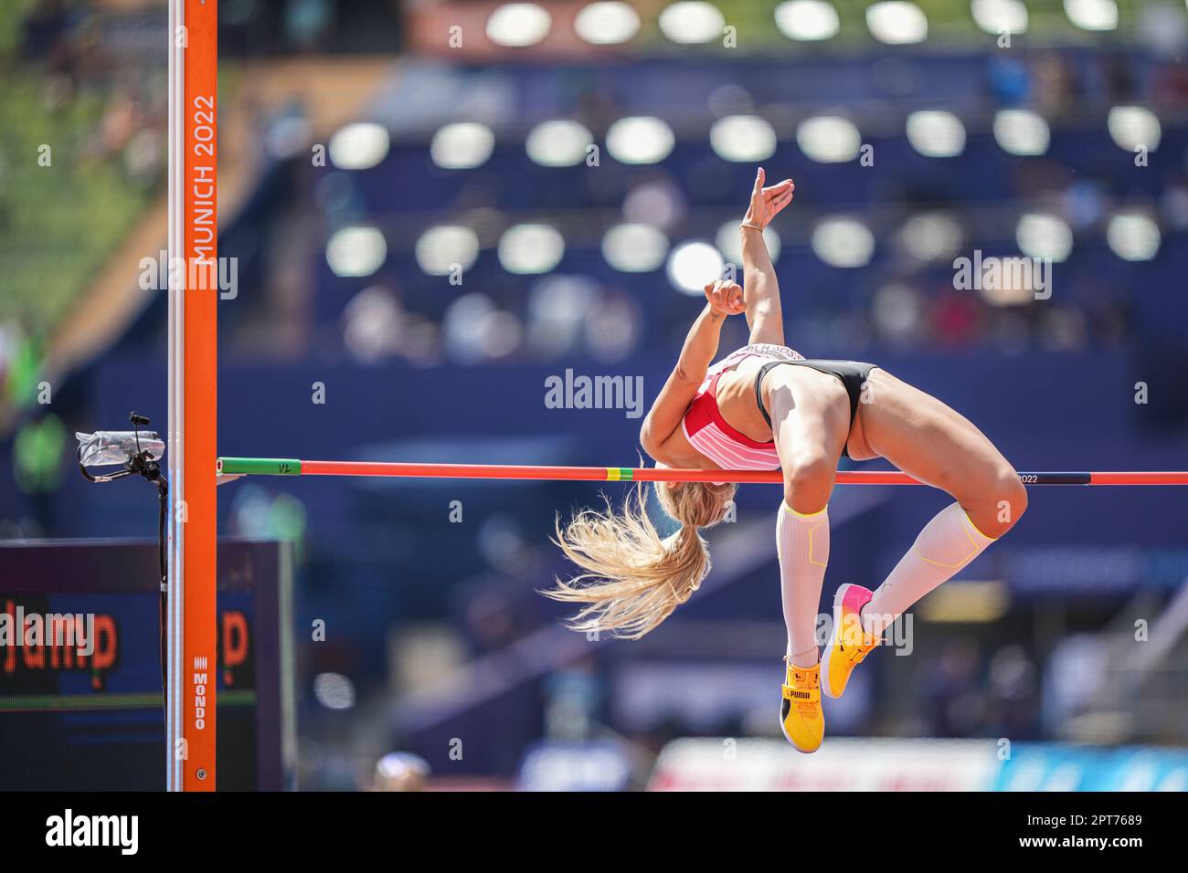 Ivona Dadic participating in the high jump of the European Athletics ...