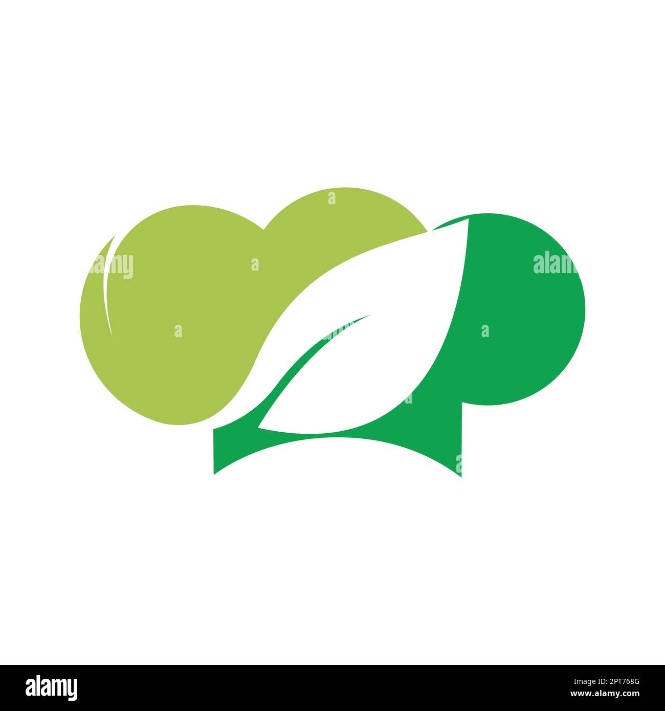 Chef hat logo with green leaf vector logo design. Organic food logo ...