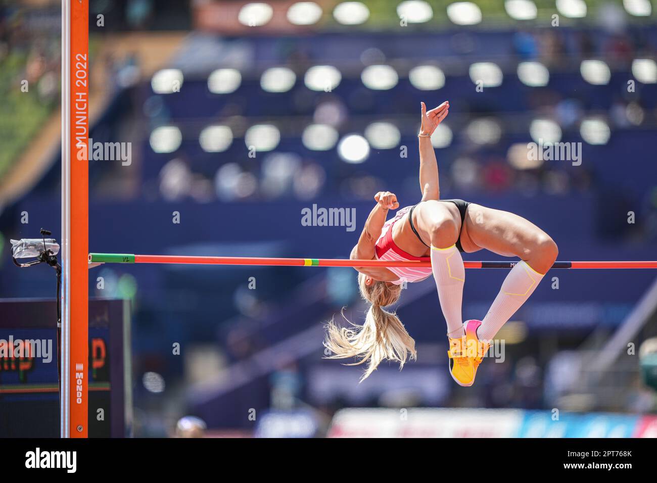 Ivona Dadic participating in the high jump of the European Athletics ...