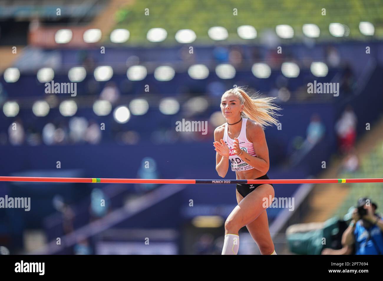 Ivona Dadic participating in the high jump of the European Athletics ...