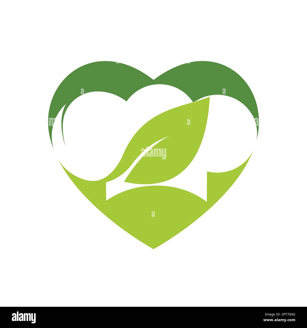 Chef hat logo with green leaf vector logo design. Organic food logo ...