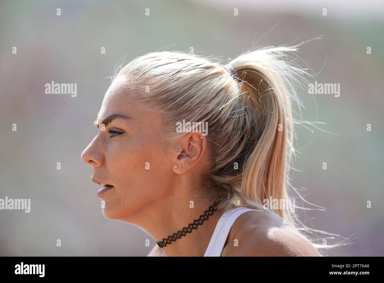 Ivona Dadic participating in the high jump of the European Athletics ...