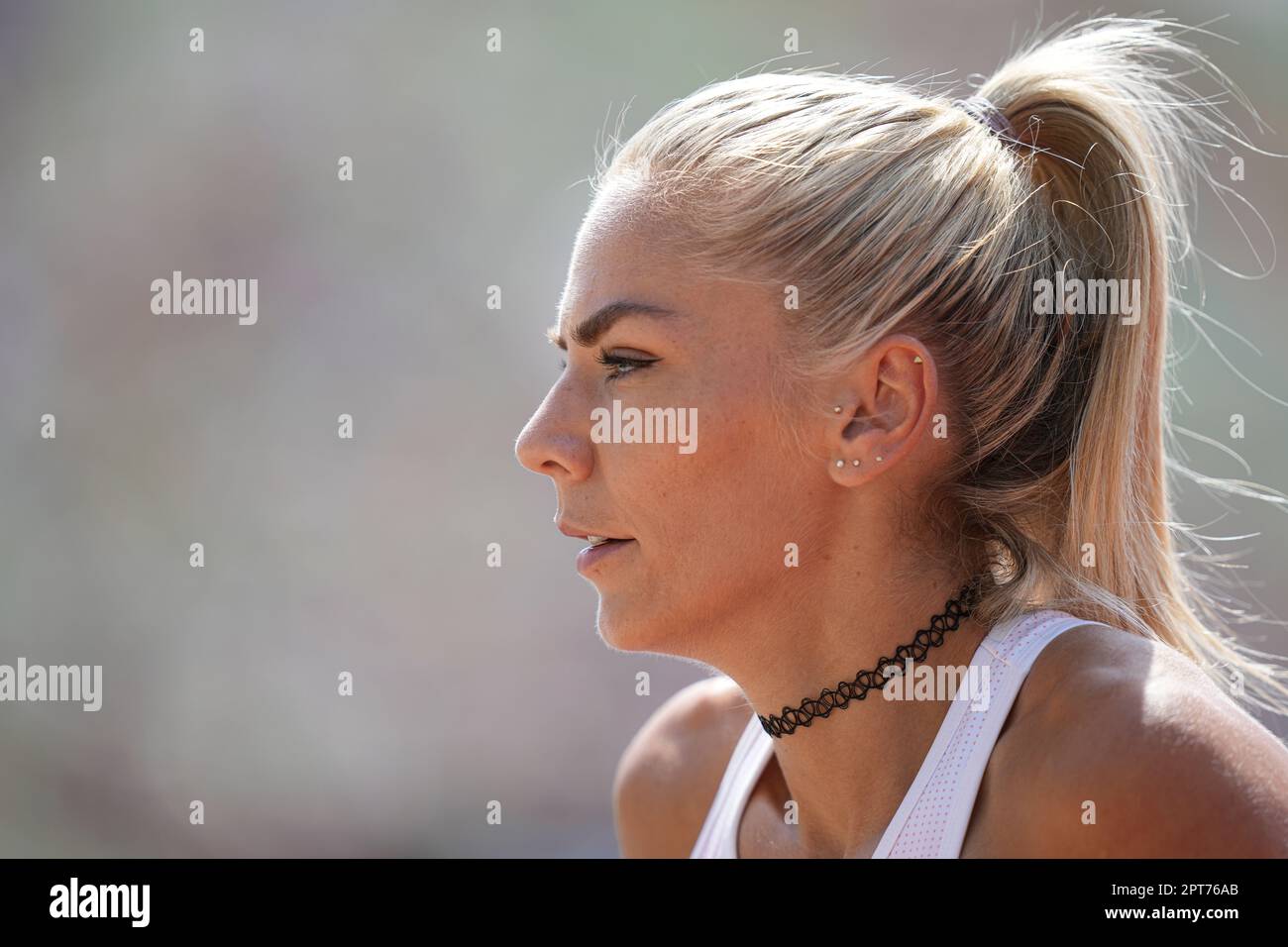 Ivona Dadic participating in the high jump of the European Athletics ...