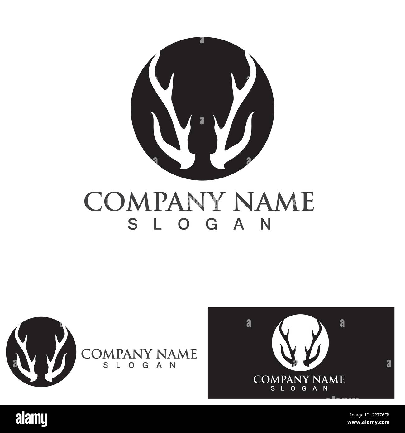 Deer Antlers Logo Template Illustration Design Stock Vector Image & Art ...