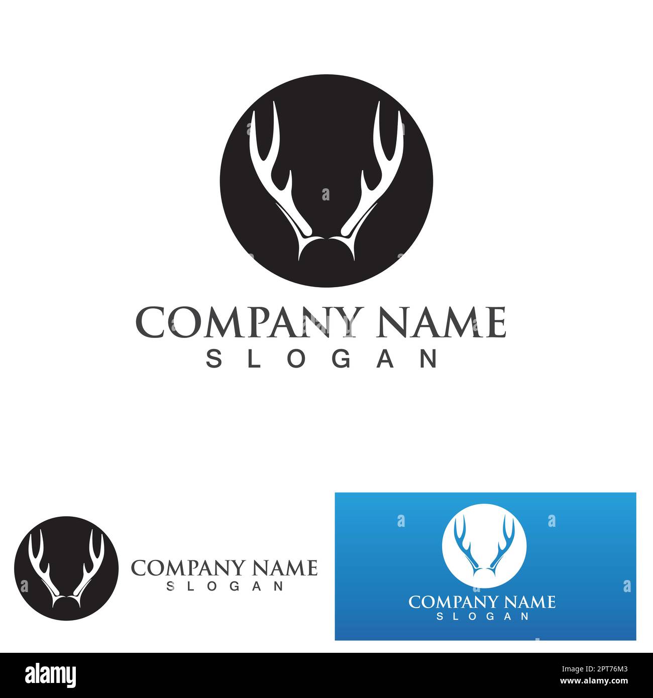 Deer Antlers Logo Template Illustration Design Stock Vector Image & Art ...