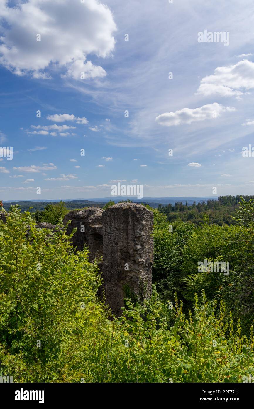 Ancient castle ruin called Greifenstein in the same called german ...