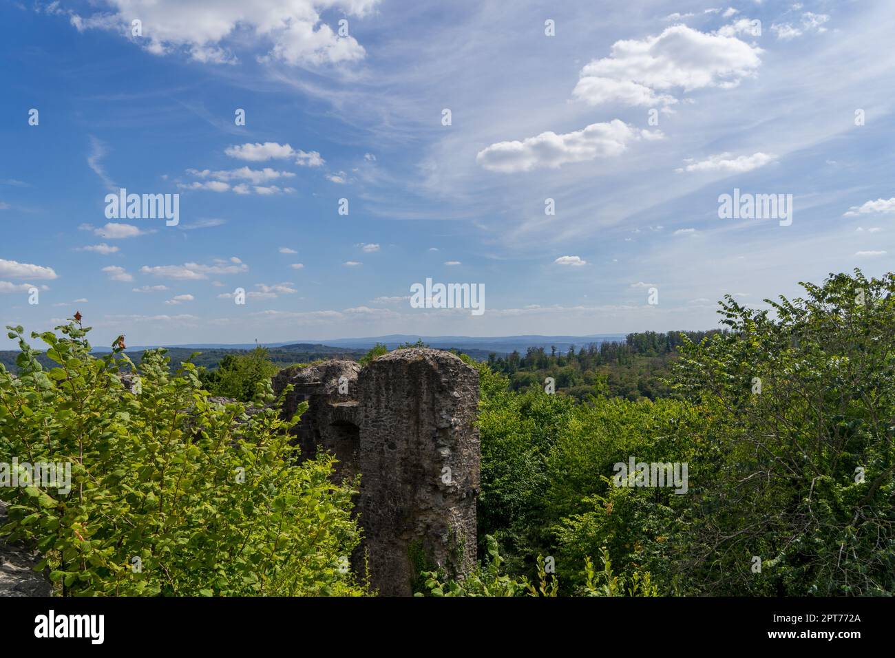 Ancient castle ruin called Greifenstein in the same called german ...