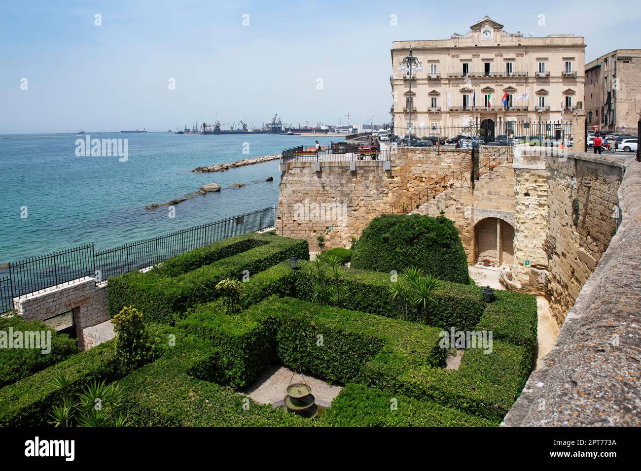 Garden of the Castello Aragonese, also called Castel Sant Angelo, on a ...