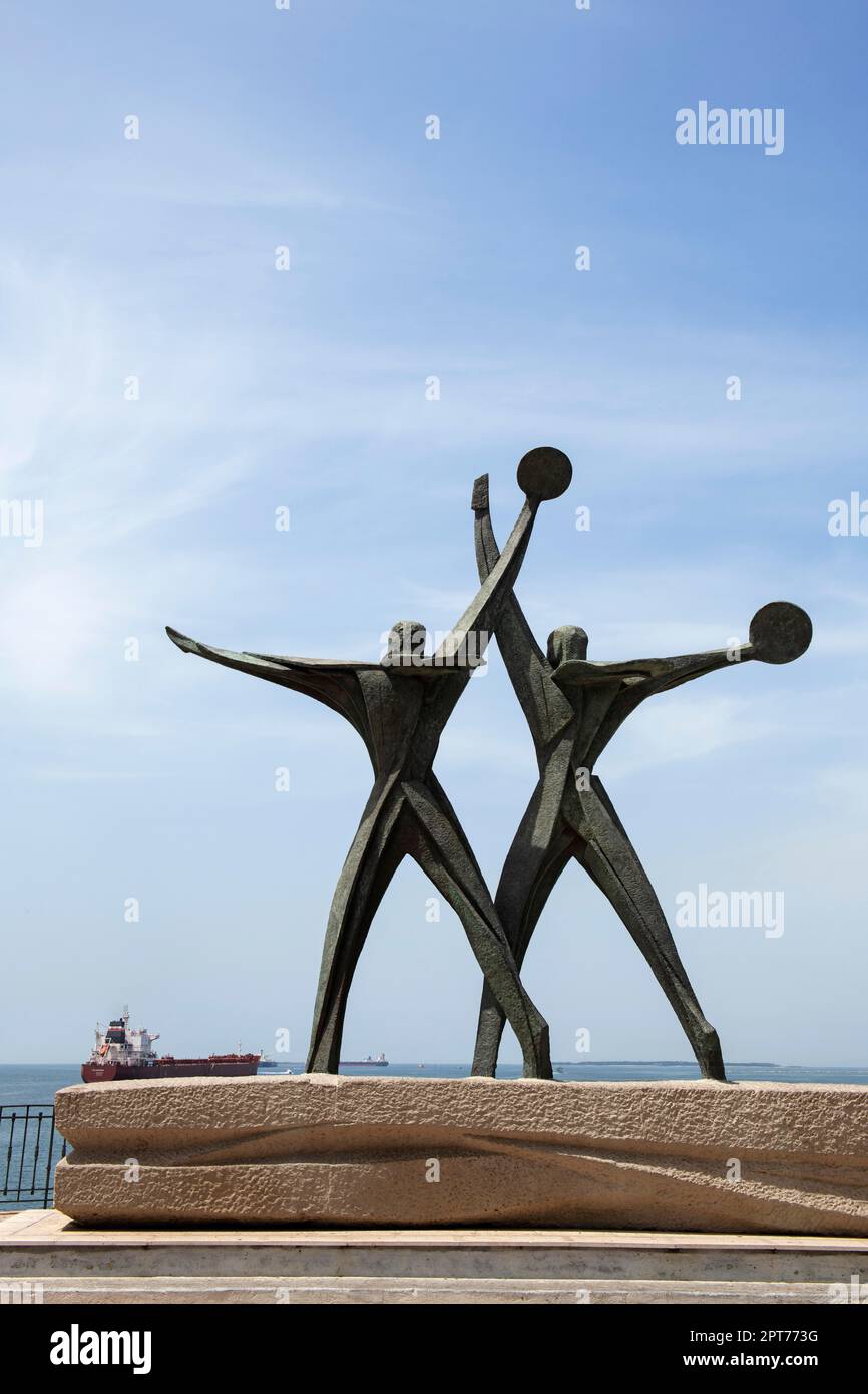 Corso due Mari, Monument to the Seafarers, waterfront, Taranto, Puglia ...
