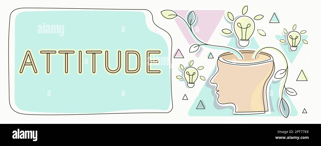Text caption presenting Attitude, Concept meaning settled way of ... Text caption presenting Attitude, Concept meaning settled way of ...