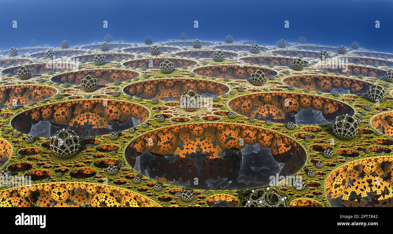 the surface of an alien planet under an alien sun 3d rendering Stock ...