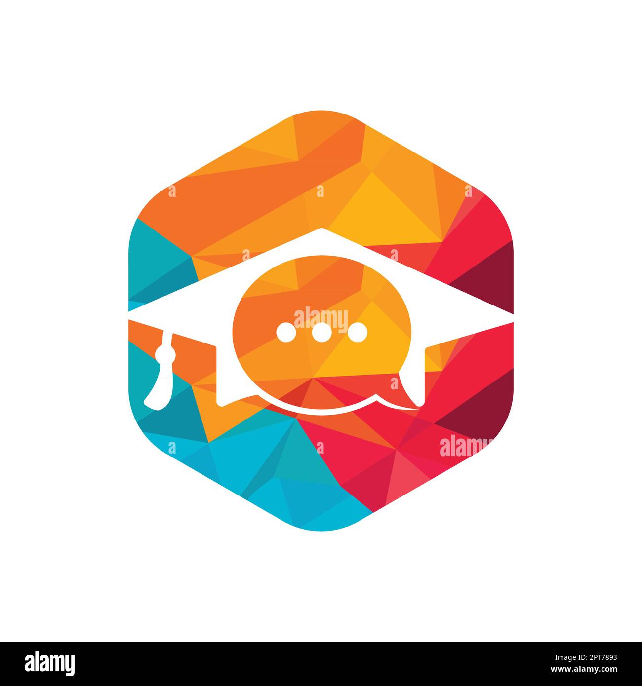 Education talk vector logo design. Graduation hat with chat bubble icon ...